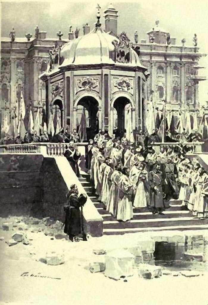 Nicholas II celebrates the Blessing of the Waters, 1904 | Nicholas II